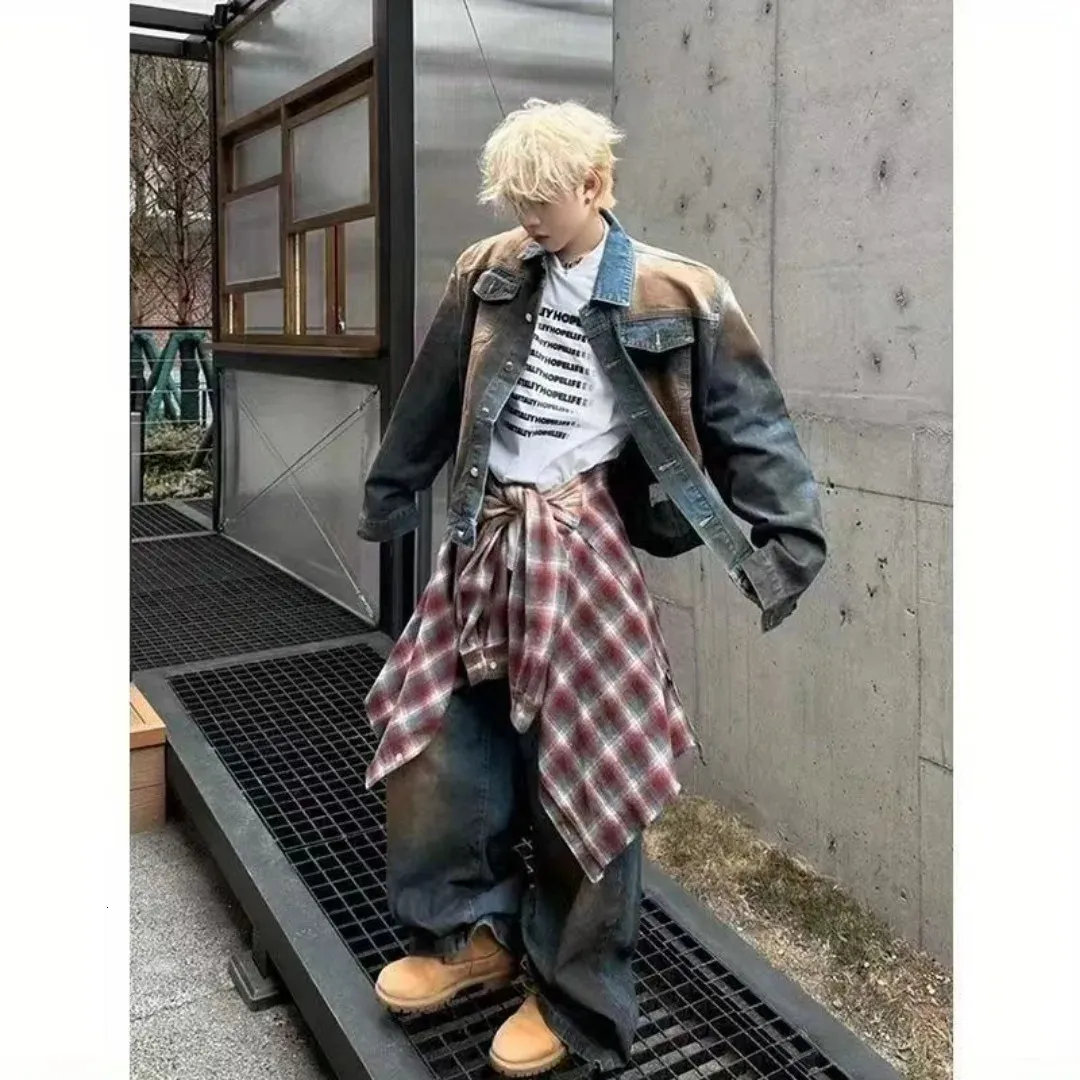 American Retro Y2K Fashion Men's Clothing Street Hip Hop Gothic ...