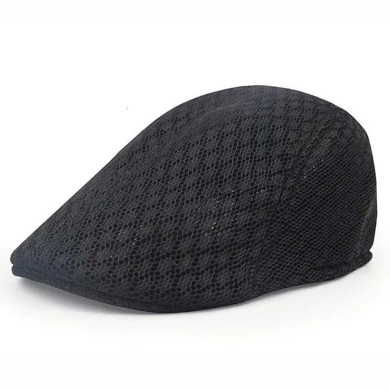 W250902 Mesh Hat Men Breathable Summer Newsboy Flat Cap For Golf ...