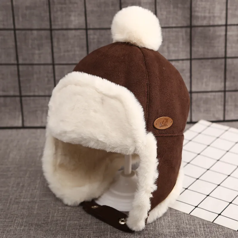 Baby Boys and Girls Winter Warm Plush Cotton Cap with Ear Flaps, Kids ...