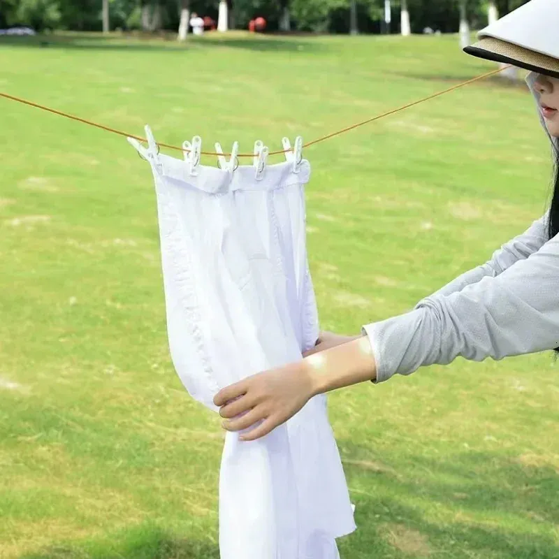 10M Clothesline Laundry Drying Rope, Outdoor Clothes Line, Windproof ...