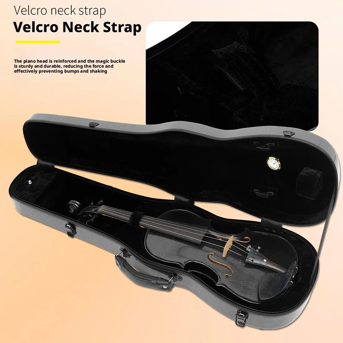 Premium 4/4 Violin Triangular Case, Carbon Fiber Backpack Style with ...