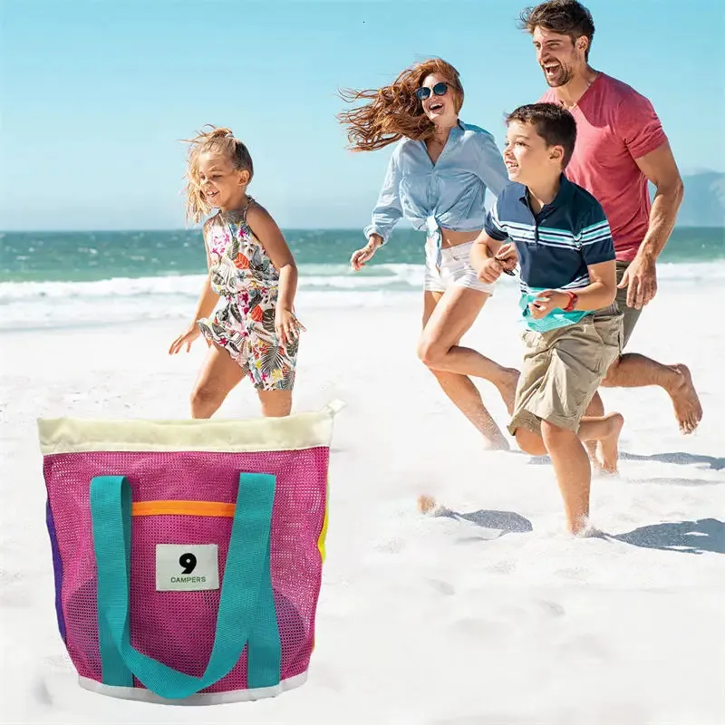 Outdoor Beach Mesh Bag: Foldable, Portable Kids' Beach Clothes, Toys ...