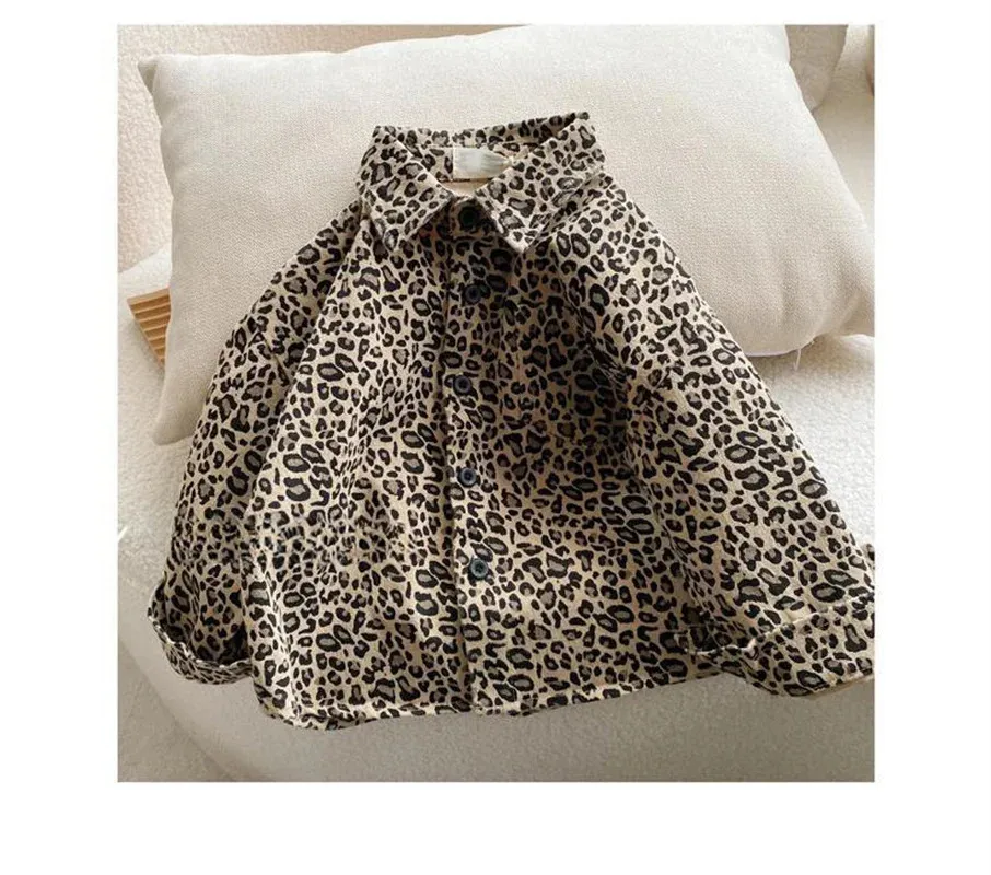 Boys' Kids' Leopard Print Cotton Blouse, Coat, Jacket, and Outerwear ...