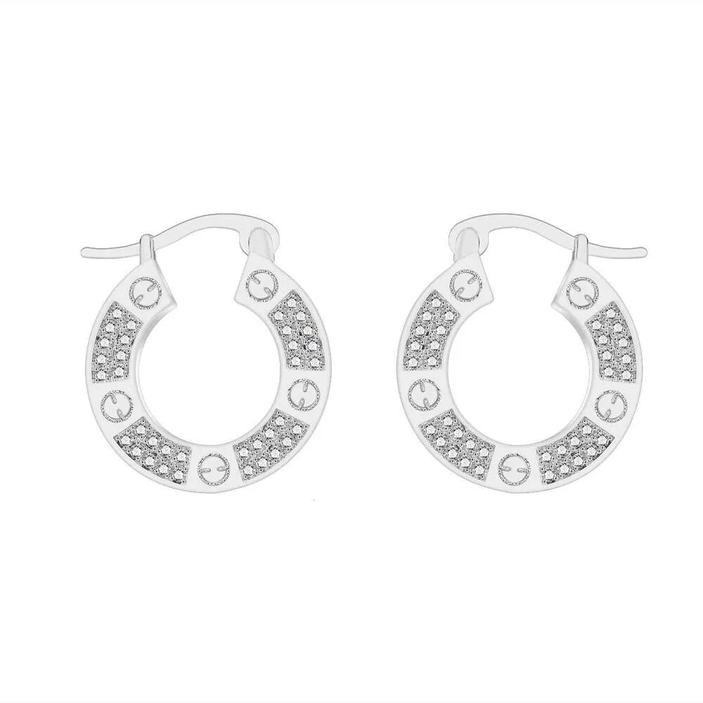 XINSHIJIE Luxury French Hollow Circle Earrings For Women Copper Zircon ...