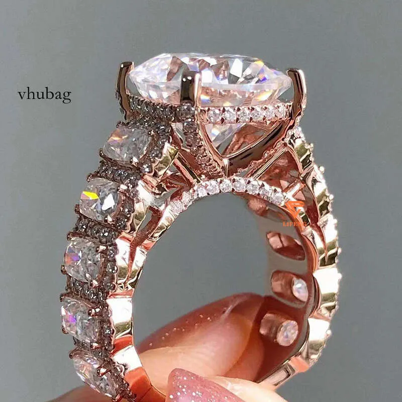 14K Rose Gold VVS Moissanite Ring, High Quality Fine Jewelry for Women ...