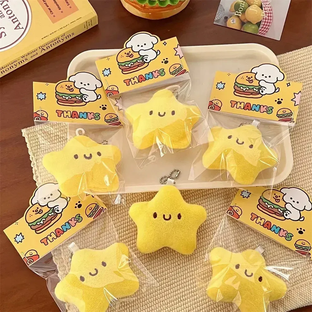 Cute Stars Plush Toy Keychain, Girls Fluffy Soft Backpack Bag Pendant ...