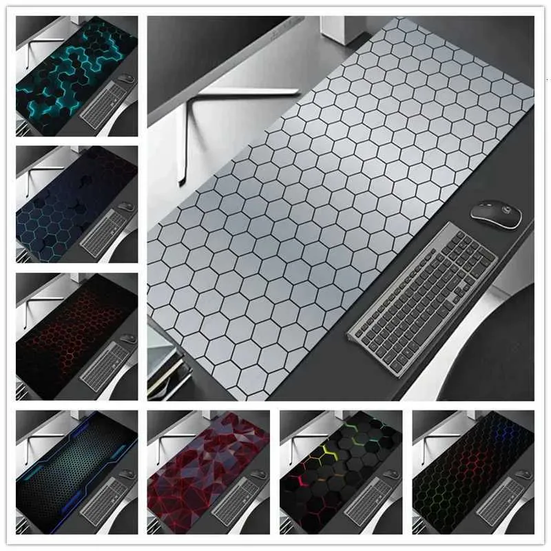 Large 3D Geetric Gaming Long Mouse Pad Gaming Non Slip Rubber Desk Mat ...