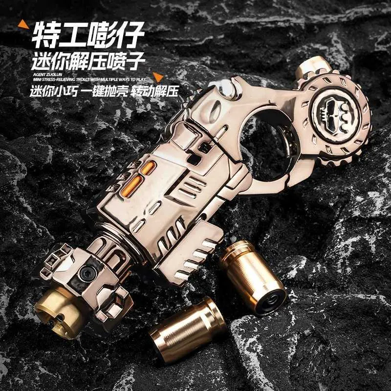 EDC Metal Multi Playability Ratchet Flip Antistress Toy Gun Ejection ...