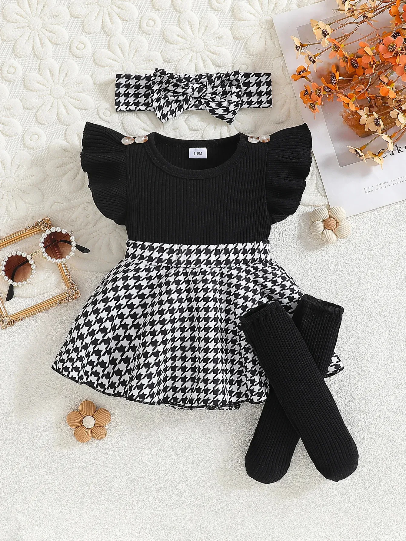Baby Girls Summer Fashion Cute Herringbone Plaid Pattern Round Neck ...