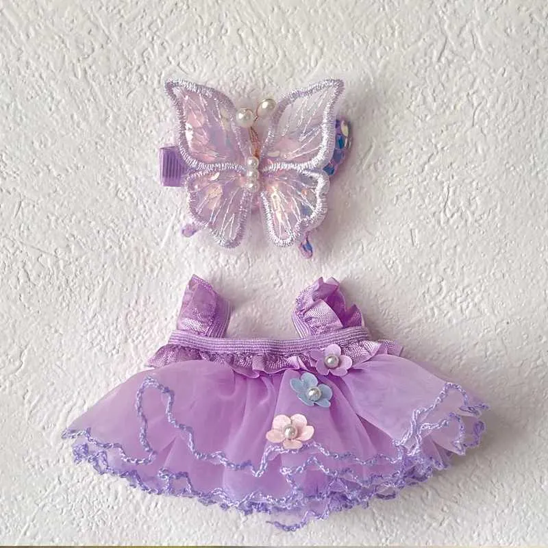 15-17 cm Labubu Doll Clothes Set: Black Devil Hair Accessories, Dress ...