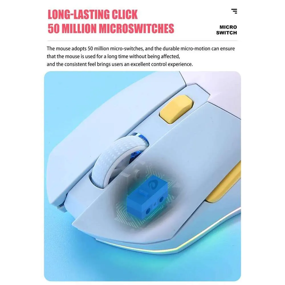 Dareu Dual Mode RGB Wireless Wired Gaming Mouse, Built-in Rechargeable ...