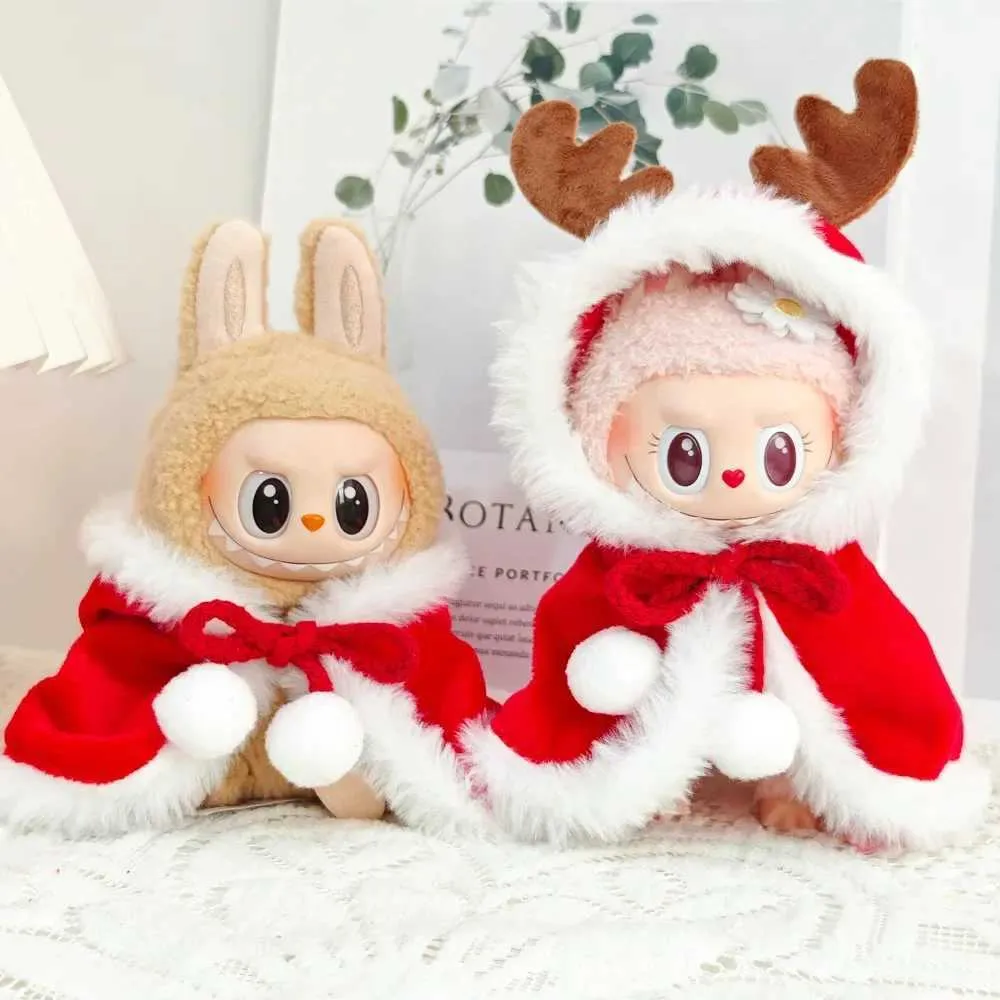 Red Christmas Cape Set for 17cm Labubu V2 Mini Doll, Labubu Clothes and ...