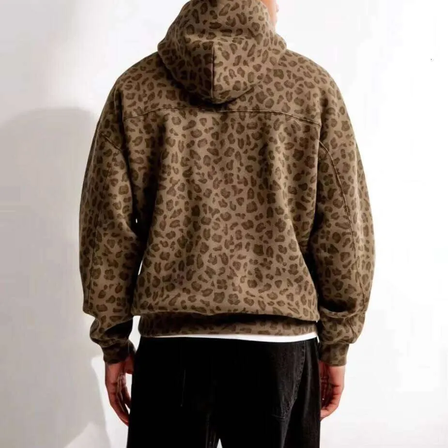 Unisex Oversized Leopard Print Hoodie with Drop Shoulder Design from ...