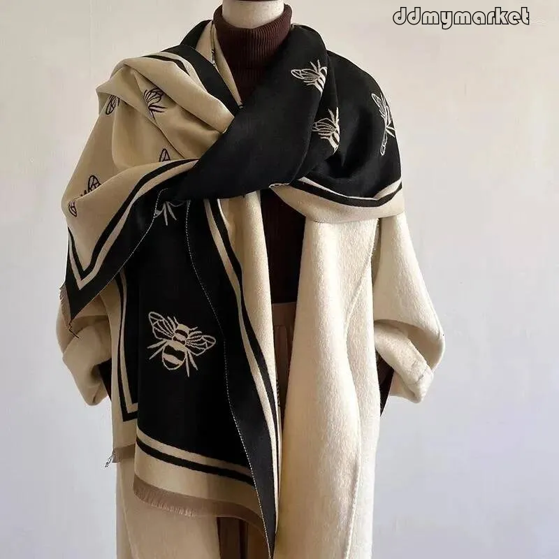 Scarves 2025 Winter Cashmere Shawl Women High End Temperament Short ...