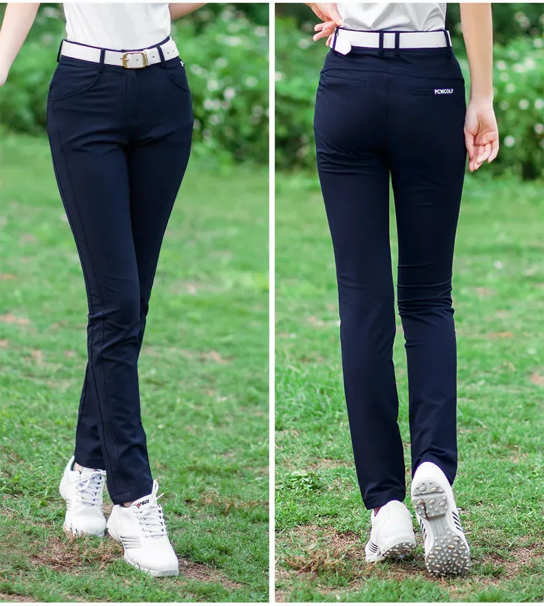 PGM Women's Elastic Quick Dry Golf Pants, Ladies Slim High Waist ...