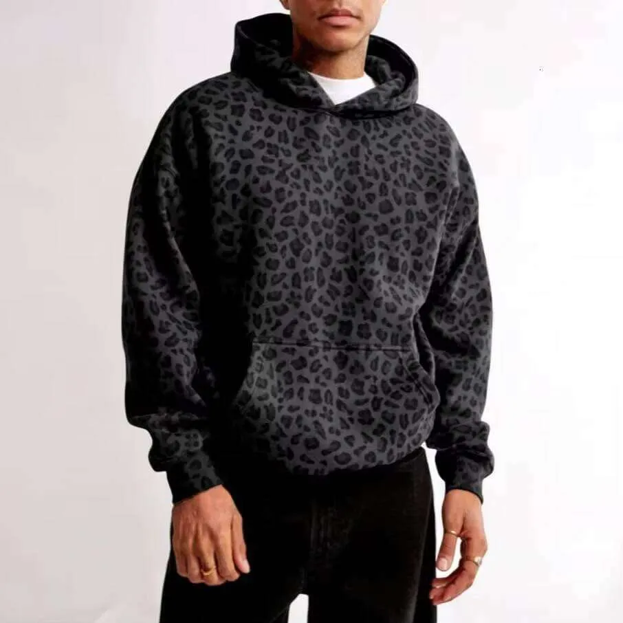 Unisex Oversized Leopard Print Hoodie with Drop Shoulder Design from ...