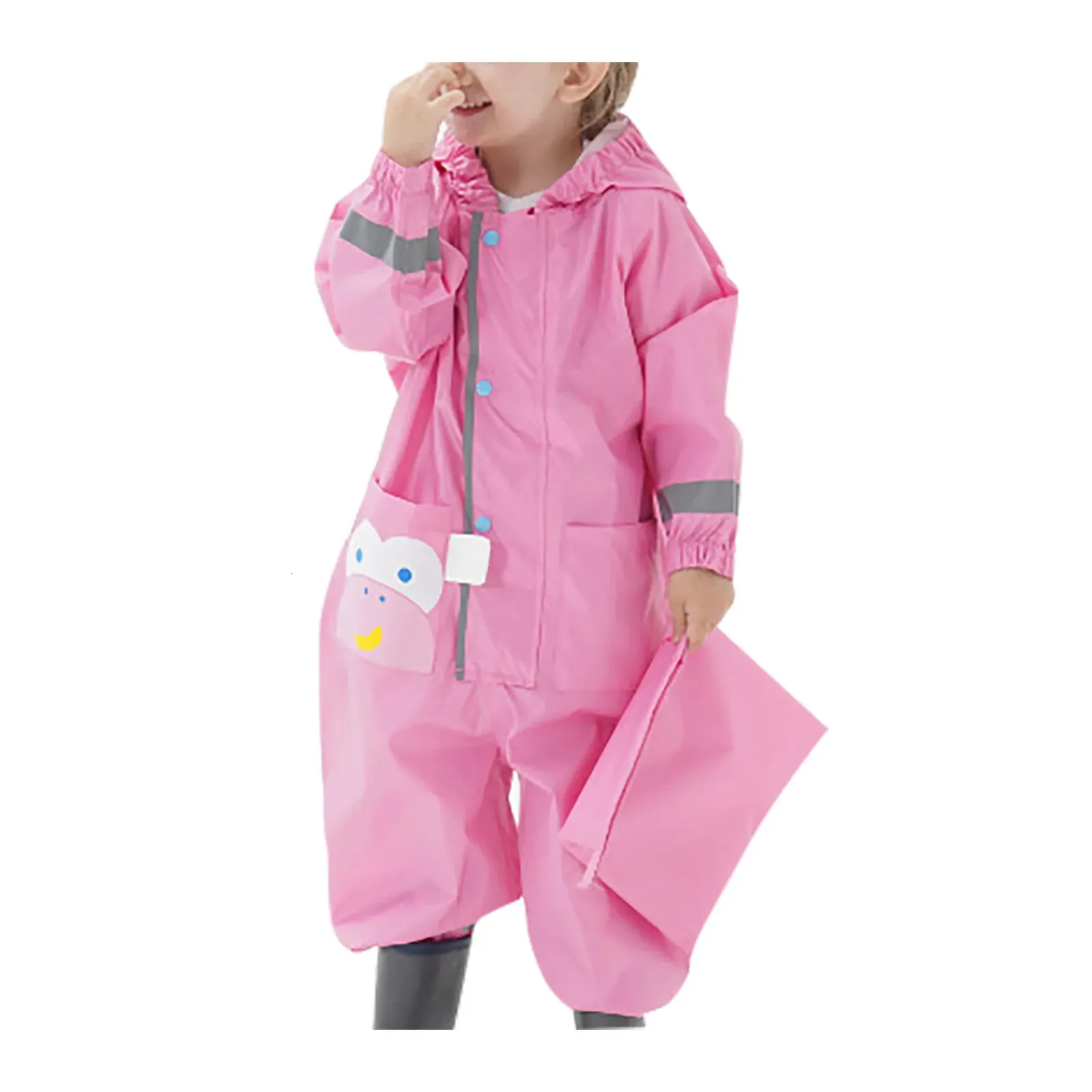 Cartoon Style Unisex One-Piece Waterproof Children's Rainwear with ...