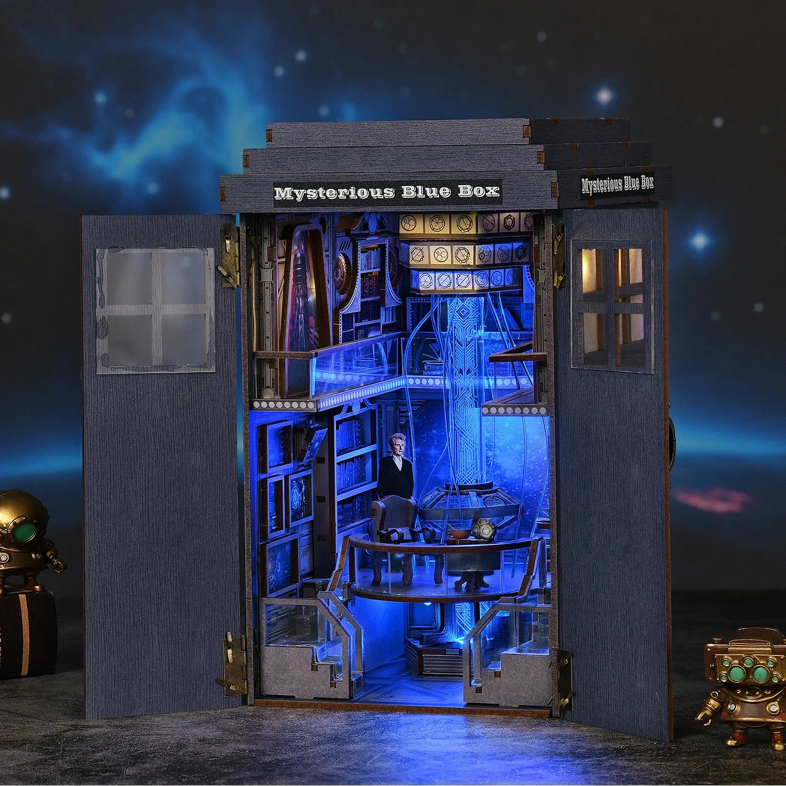 Book Nook Kit Doctor Who Tardis 3D DIY Wooden Puzzle Handmade Bookshelf ...
