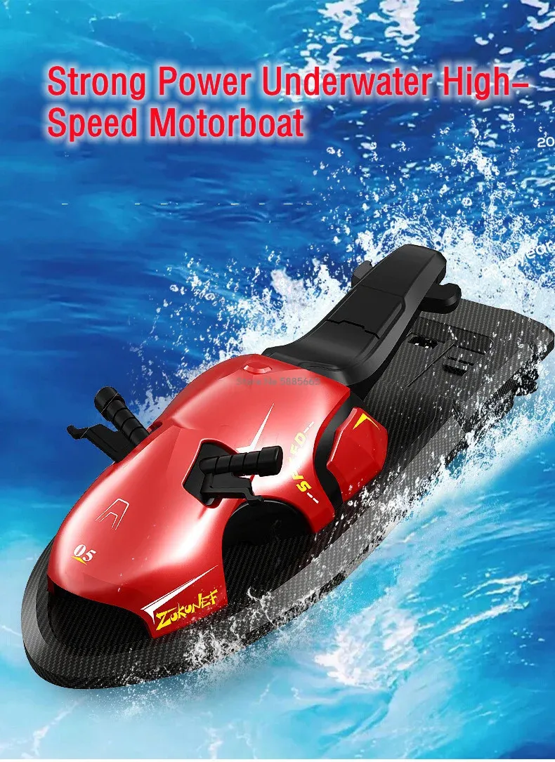 Low Power Alarm Waterproof Remote Control Speedboat 24G Dual Motor Off ...