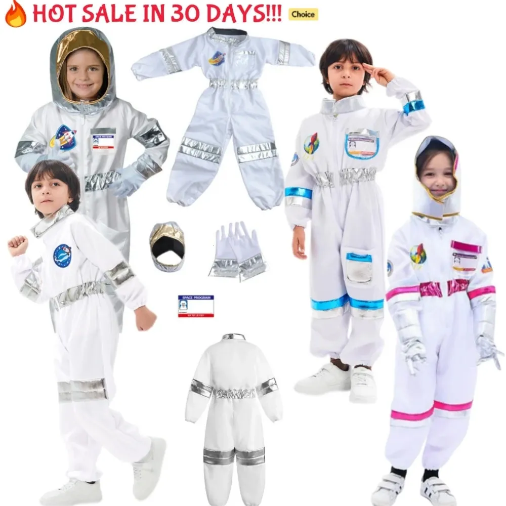 Kids Astronaut Cosplay Costume NASA Spaceman Jumpsuit For Boys & Girls ...