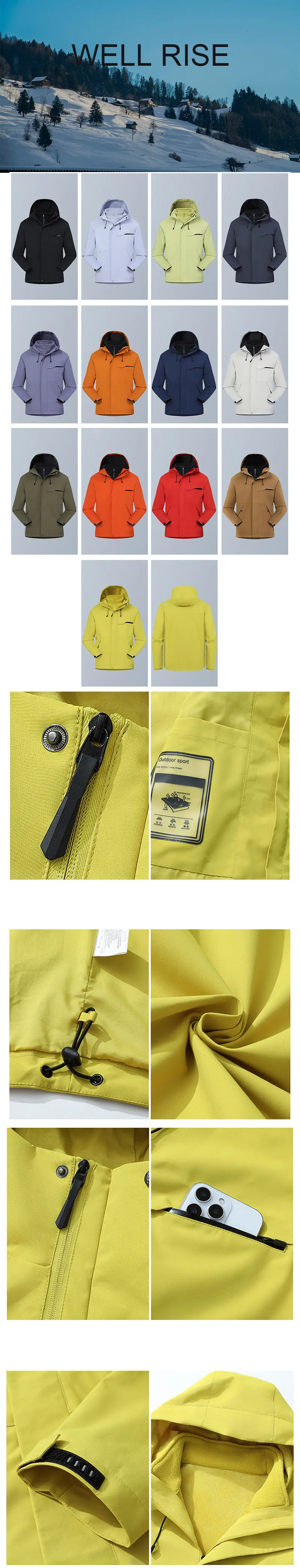 Custom Logo Men's 3-in-1 Soft Shell Windbreaker Outdoor Jacket ...