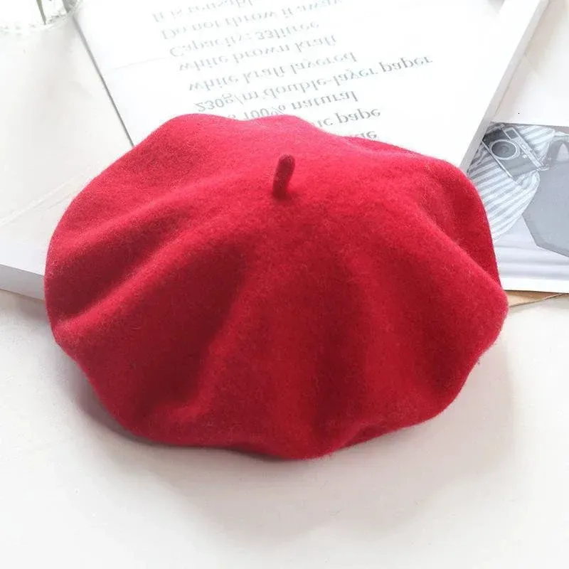 Wool Beret French Artist Style Warm Winter Hat Retro Solid Color Korean ...