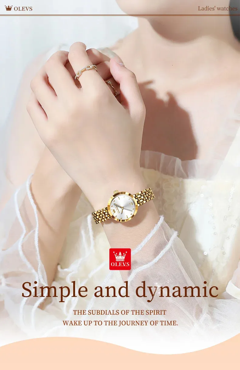 OLEVS Top Womens Watches Elegant Fashion Gold Watch for Women Original ...