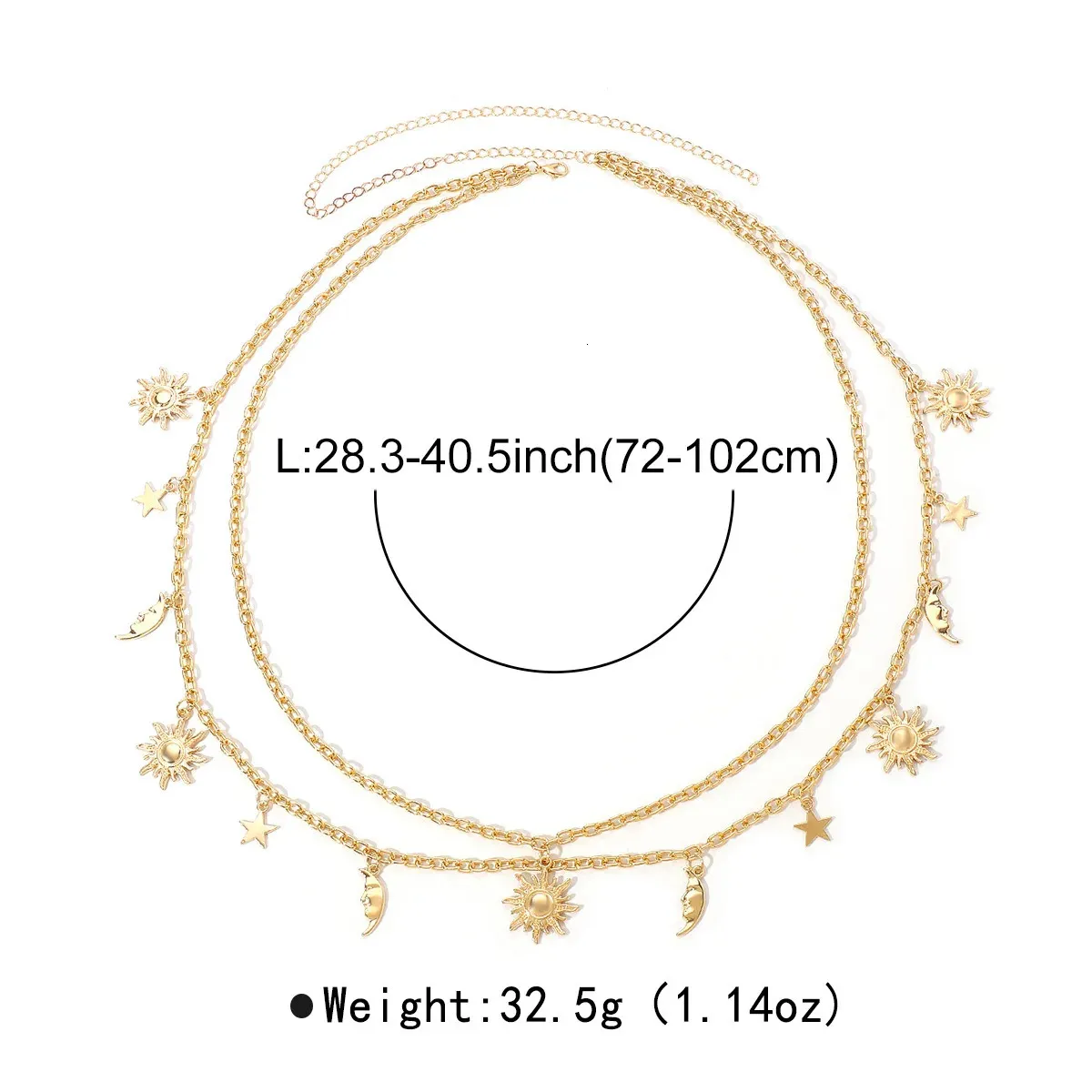 European and American Alloy Moon Star Waist Chain Sexy Sweet Cool Spicy ...