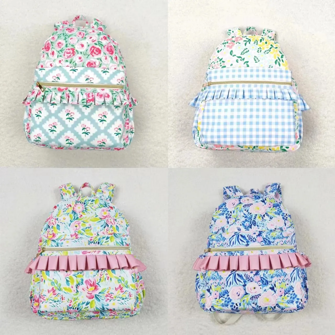 Wholesale Baby Girl Floral Ruffle Backpack Daypack, Toddler Children ...