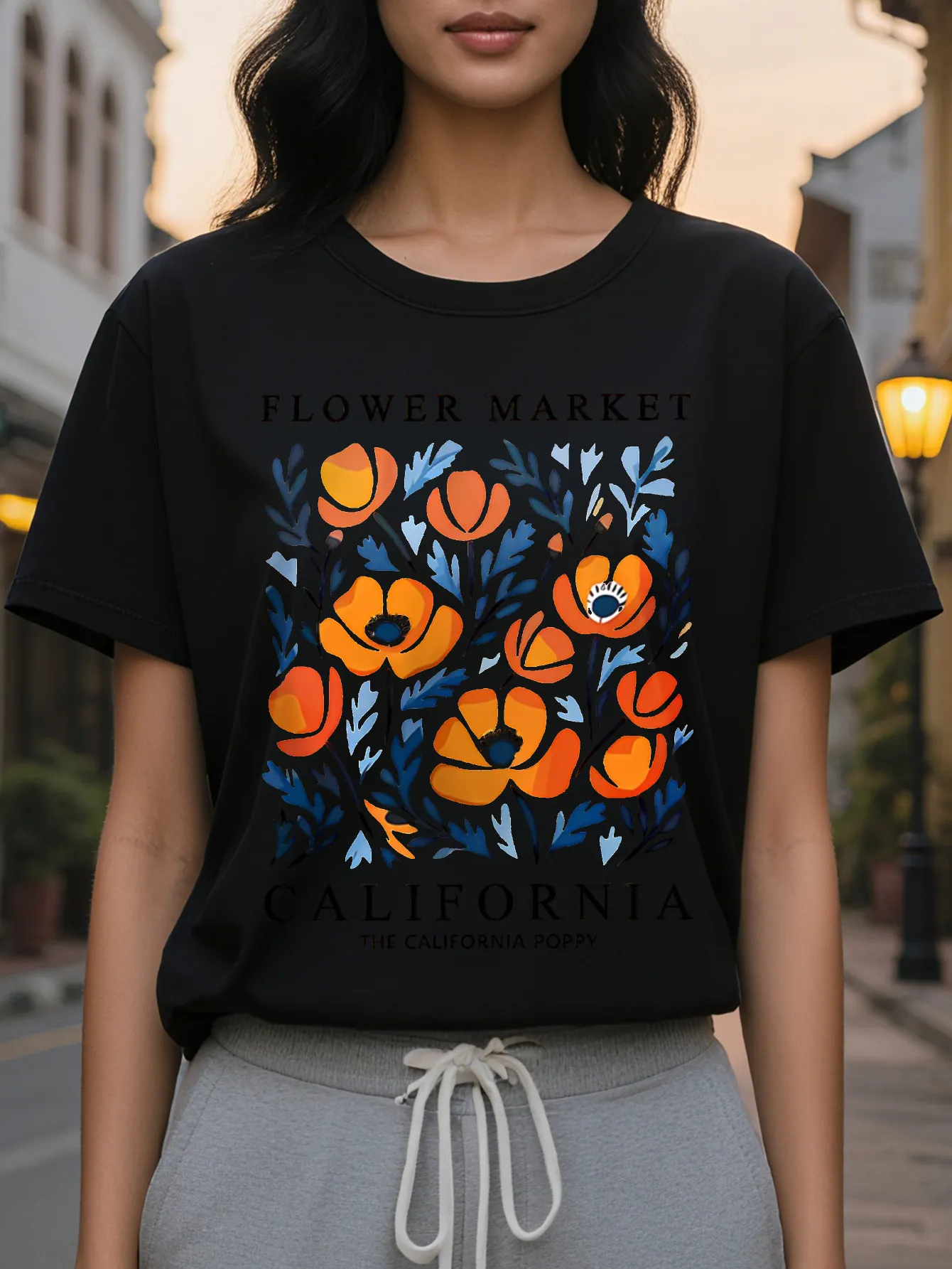 Ladies' Casual Short Sleeve Round Neck T-Shirt in Cotton Knit Fabric ...