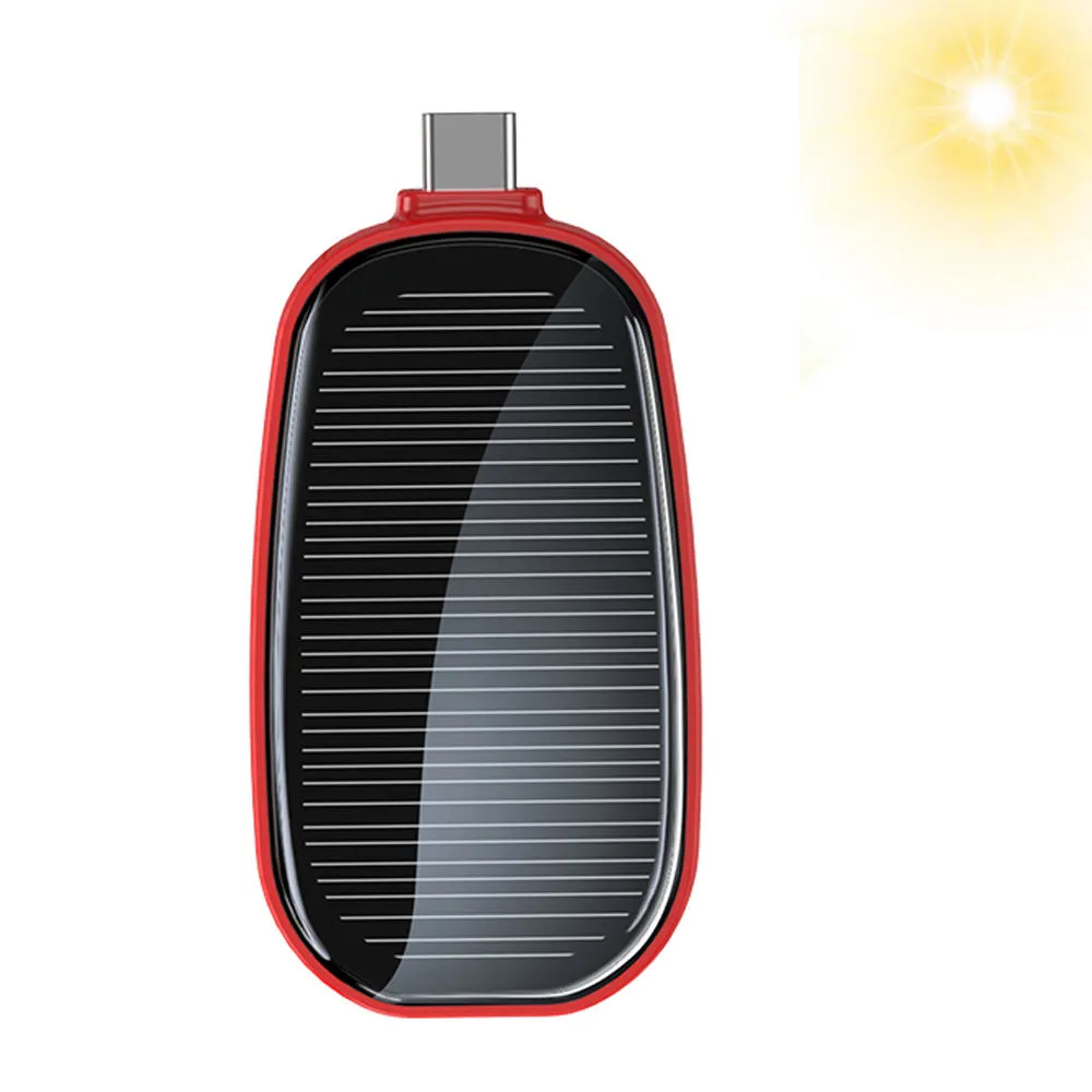 Portable Mini Solar Power Bank 1200mAh Fast Charging Type C External ...