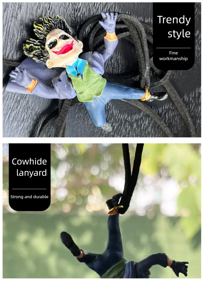 Rearview Mirror Car Hanging Accessories: Diy Rope Clown Pendant for Car ...