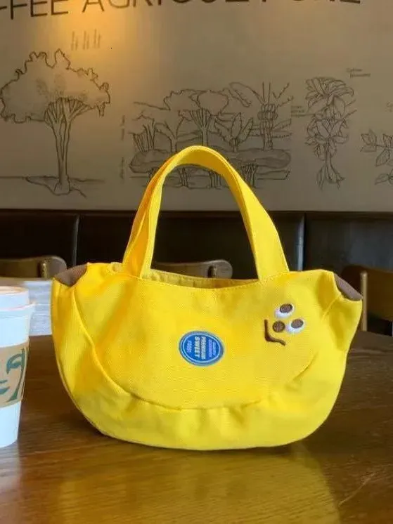 Cute Banana Bag Cartoon Embroidered Canvas Bag Office Worker Mom ...