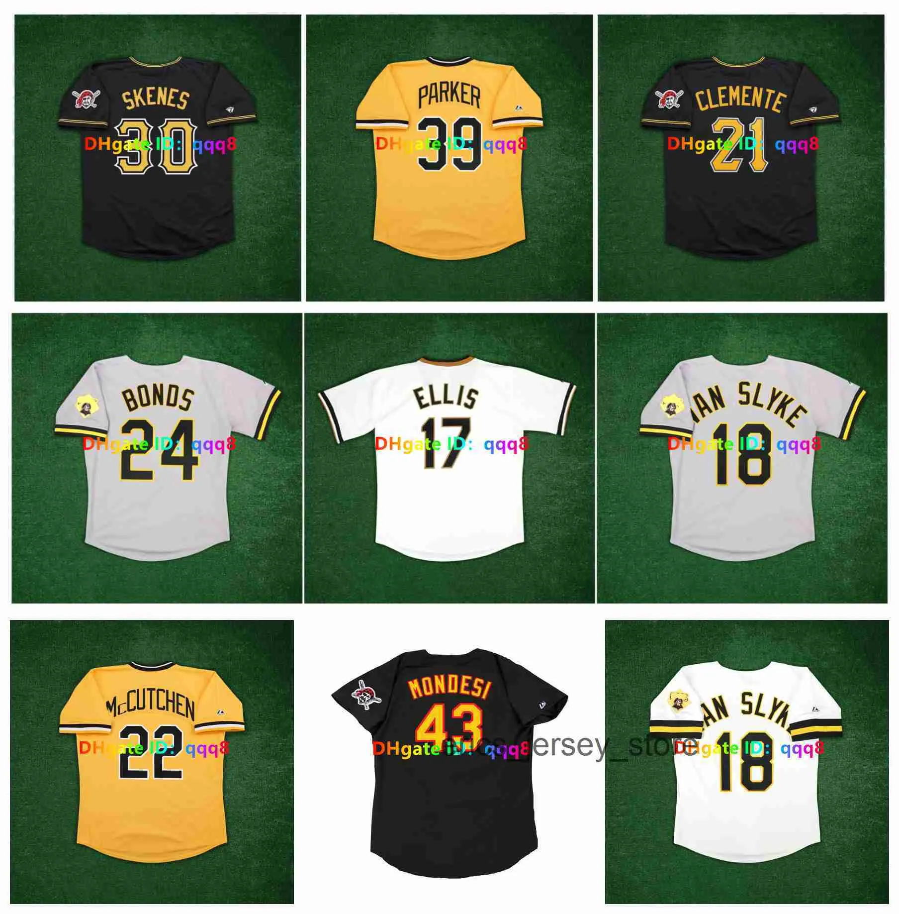 Barry Bonds Dock Ellis Pirate Throwback Baseball Jerseys Willie ...