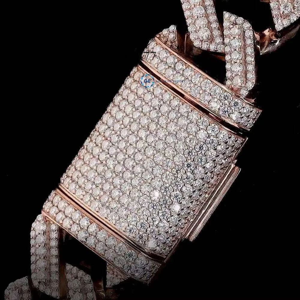 Colorless Moissanite Cuban Link Necklace Iced Out Hip Hop Fashion Chain ...