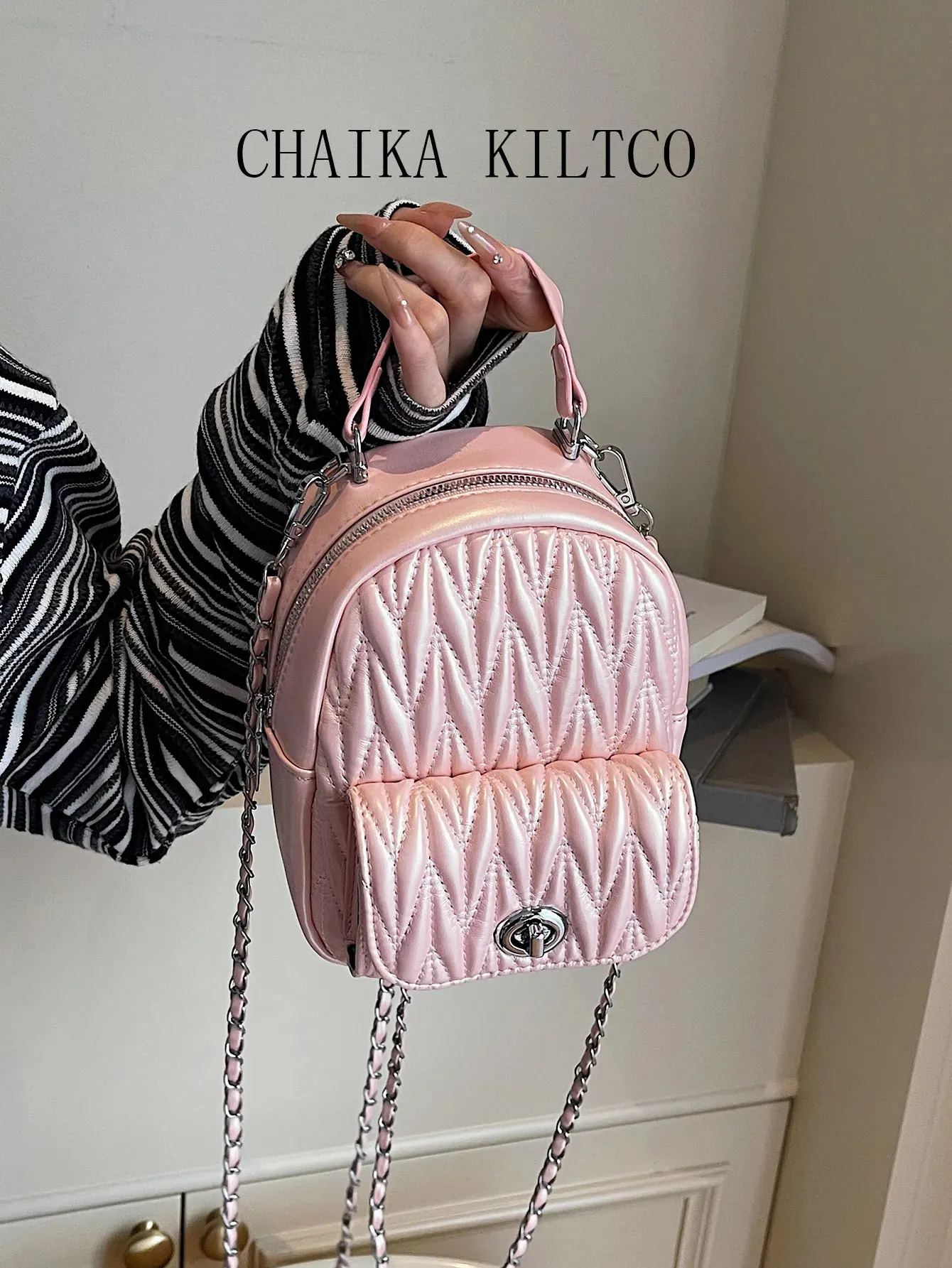 Chaika Kiltco Xiaoxiang Storm Pattern Chain Backpack For Women ...