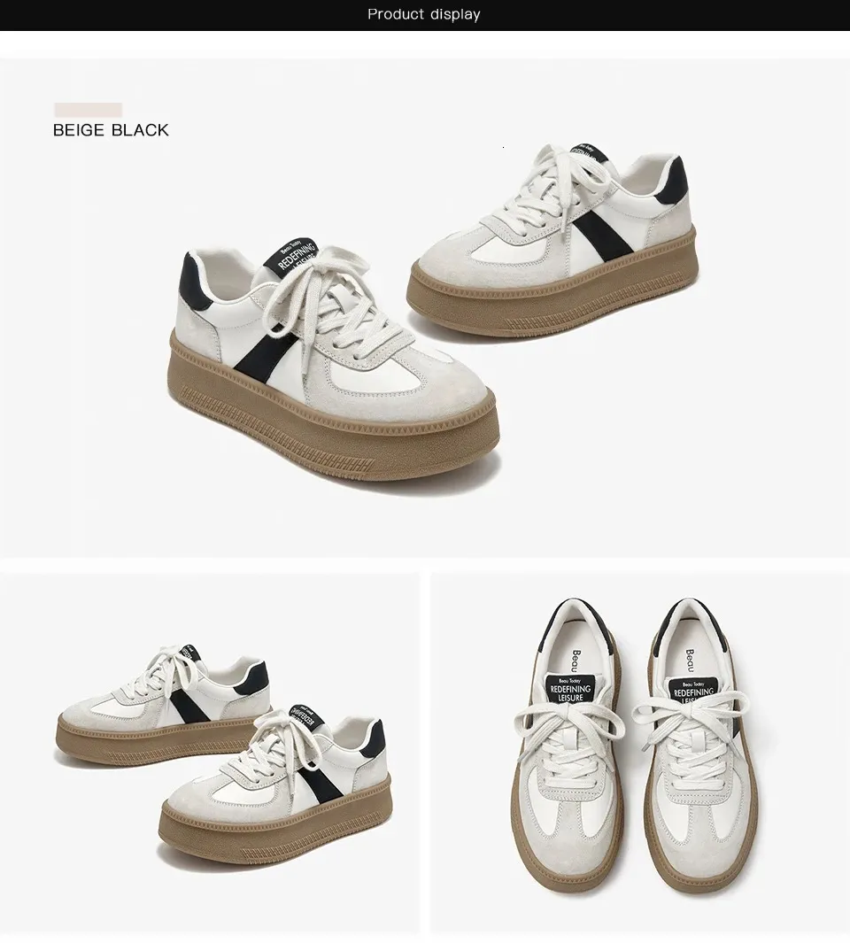 Beautoday Women's Suede Leather Sneakers, Mixed Colors Lace-Up Sports ...