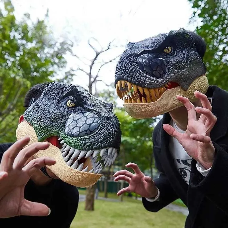 Halloween 2025 Funny Dinosaur Mask Dino Mask With Moving Jaw, Dinosaur ...
