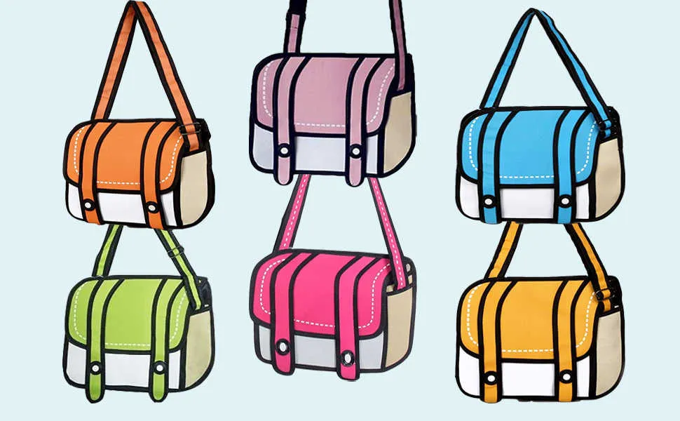 2D Drawing Cartoon Bag Comic 3D Messenger Bag W250905 from Dhgate ...