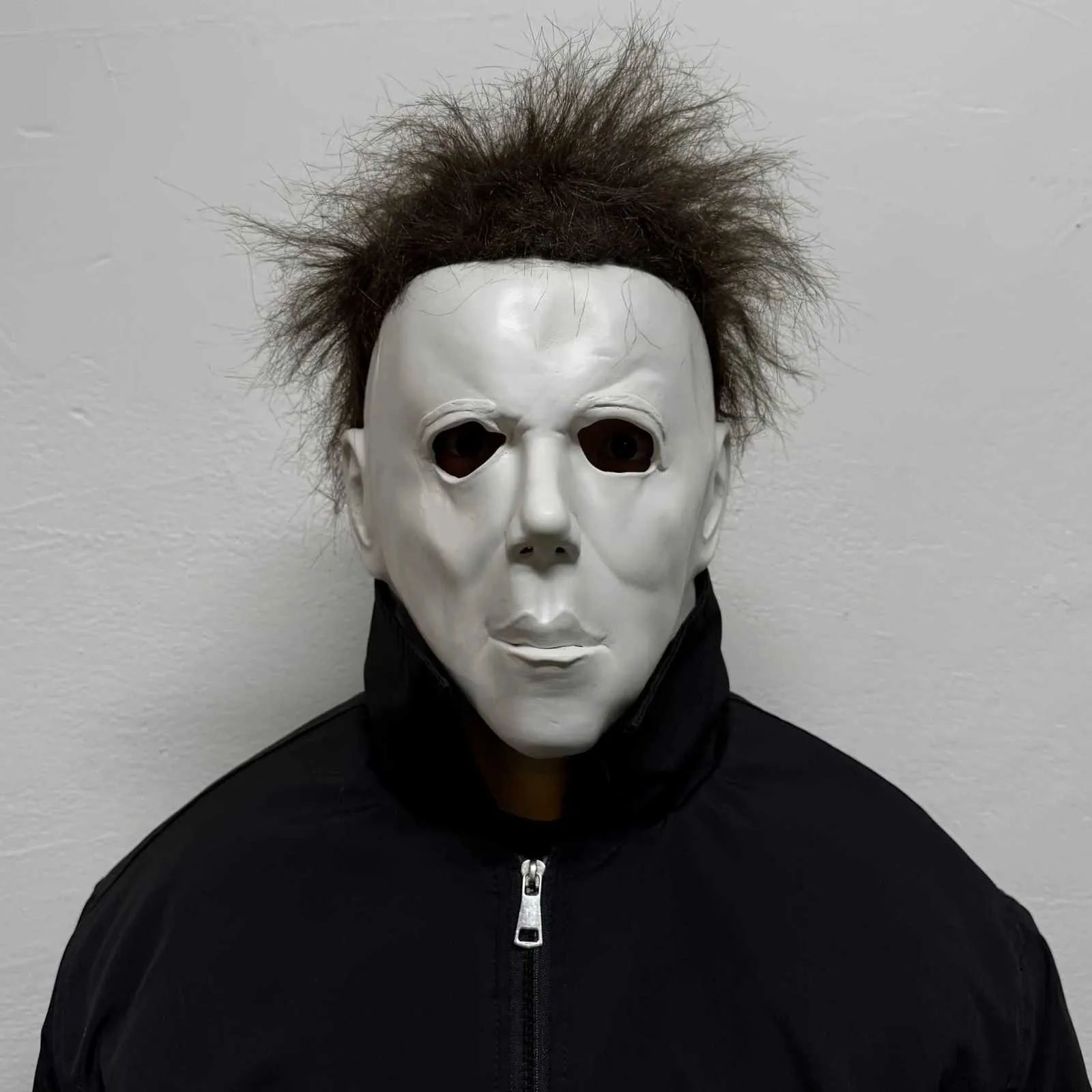 Michael Myers Halloween Mask Full Head Scary White Face Rubber Costume ...