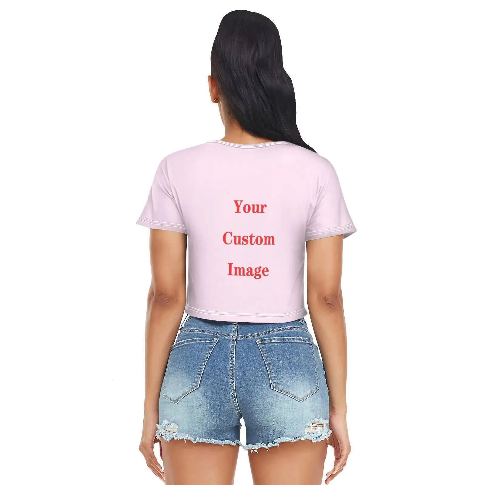 Spring and Summer High Waist Short Sleeve T-Shirt with Open Navel ...