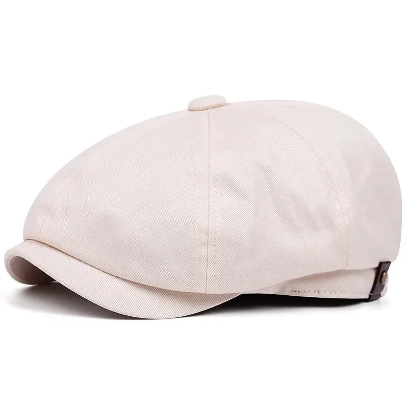 Mens Solid Color Retro Beret Hats Elegant Autumn Winter Caps For Daily ...