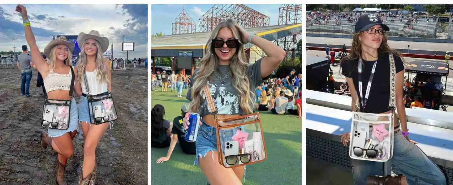 Clear Stadium Bag 12 x 6 x 12, Clear Crossbody Purse for Women, Stadium ...