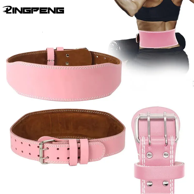 Leather Fitness Weightlifting Belt for Women with Padded Lumbar Support ...