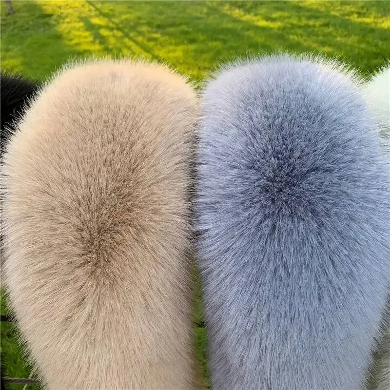 Women's Faux Fox Fur Collar Shawl Furry Fur Collar for Winter Coat Hood ...