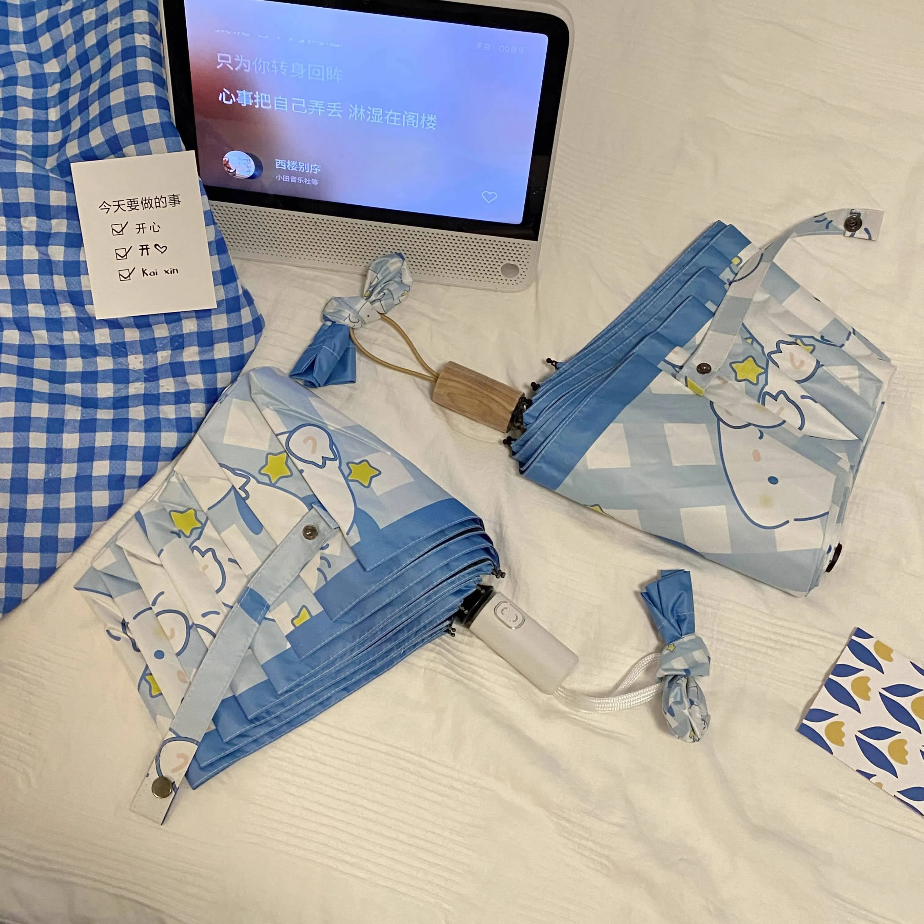 Msho Custom Cartoon Fully Automatic Dual-Use Sunshade Umbrella for ...