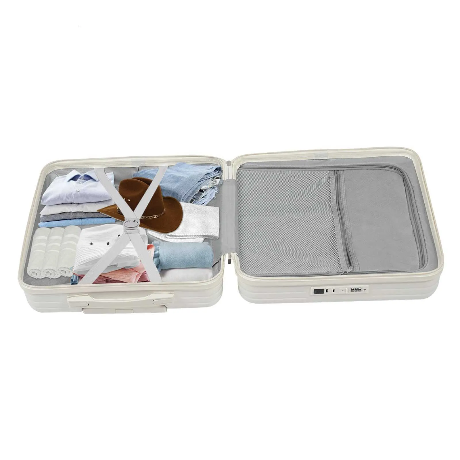 Front Opening 18-Inch Airline Trolley Boarding Suitcase with Passcode ...