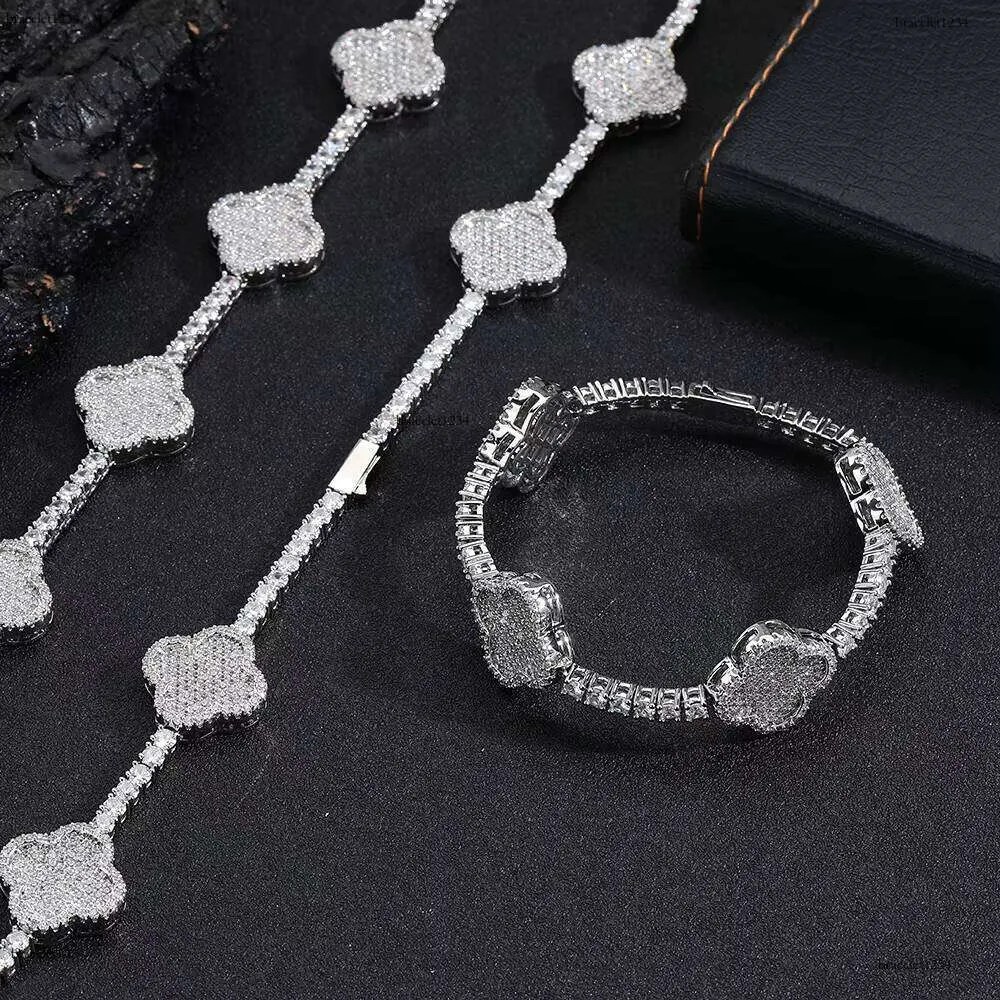 Hip Hop Jewelry Fine Four Leaf Clover Chain For Women/Girls Gold Plated ...