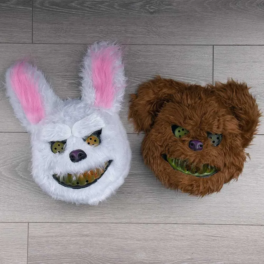 Lofytain Halloween Horror Bloody Rabbit Bear Mask Cosplay Scary Head ...