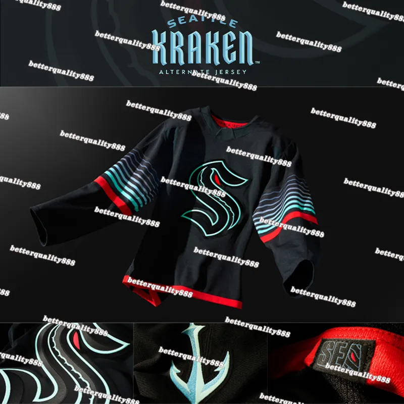 10 Matty Beniers 2025 26 All Black Third Kraken Jersey Kaapo Kakko ...